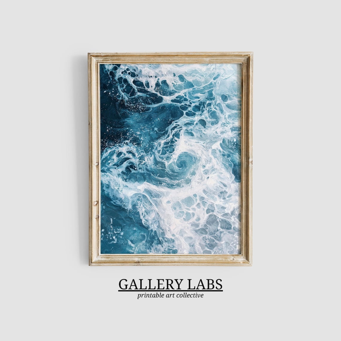 Navy Blue Abstract Sea Painting • Coastal Print • Seascape Decor ...