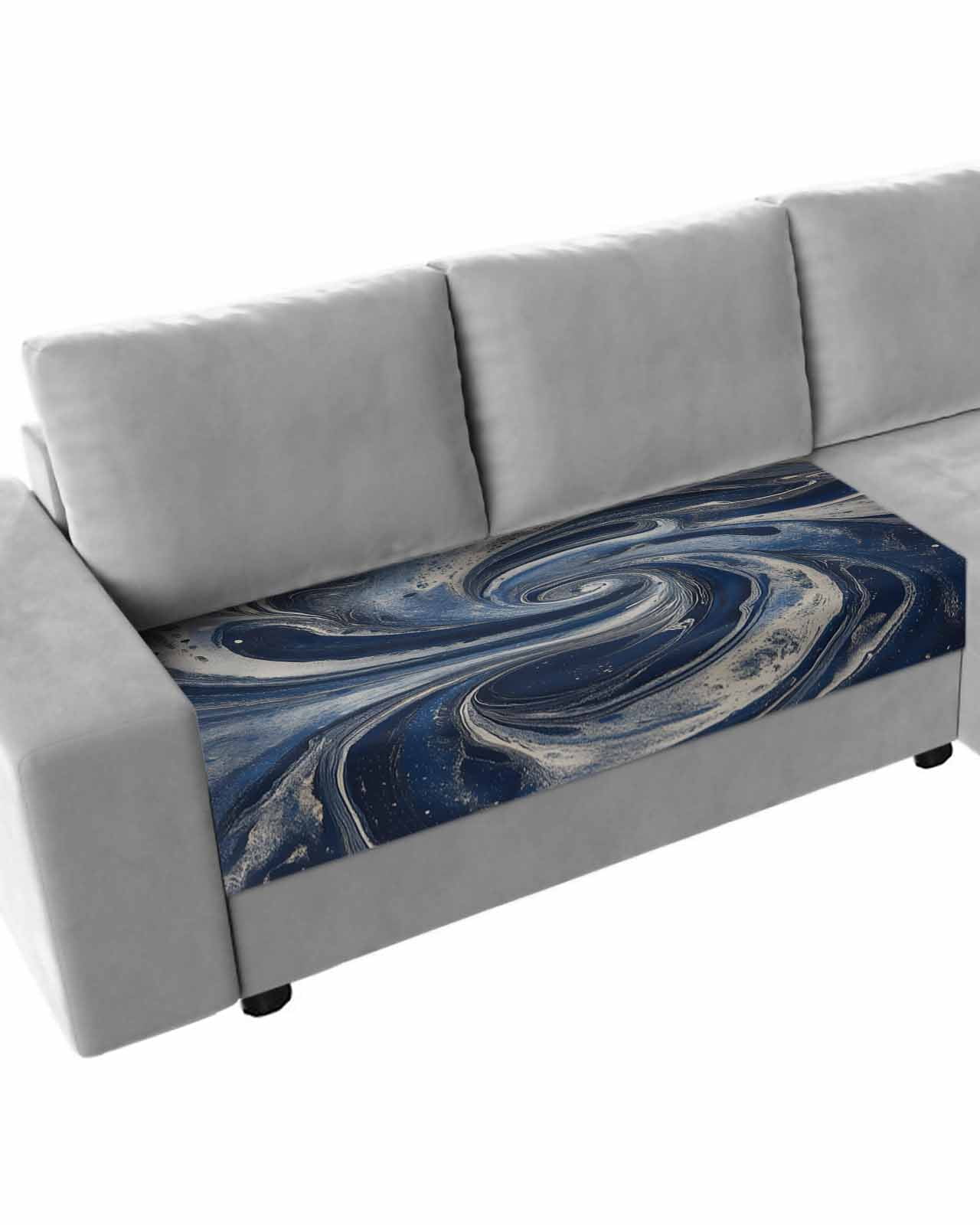 Navy Blue Abstract Sofa Couch Cushion Covers Washable, Removable ...