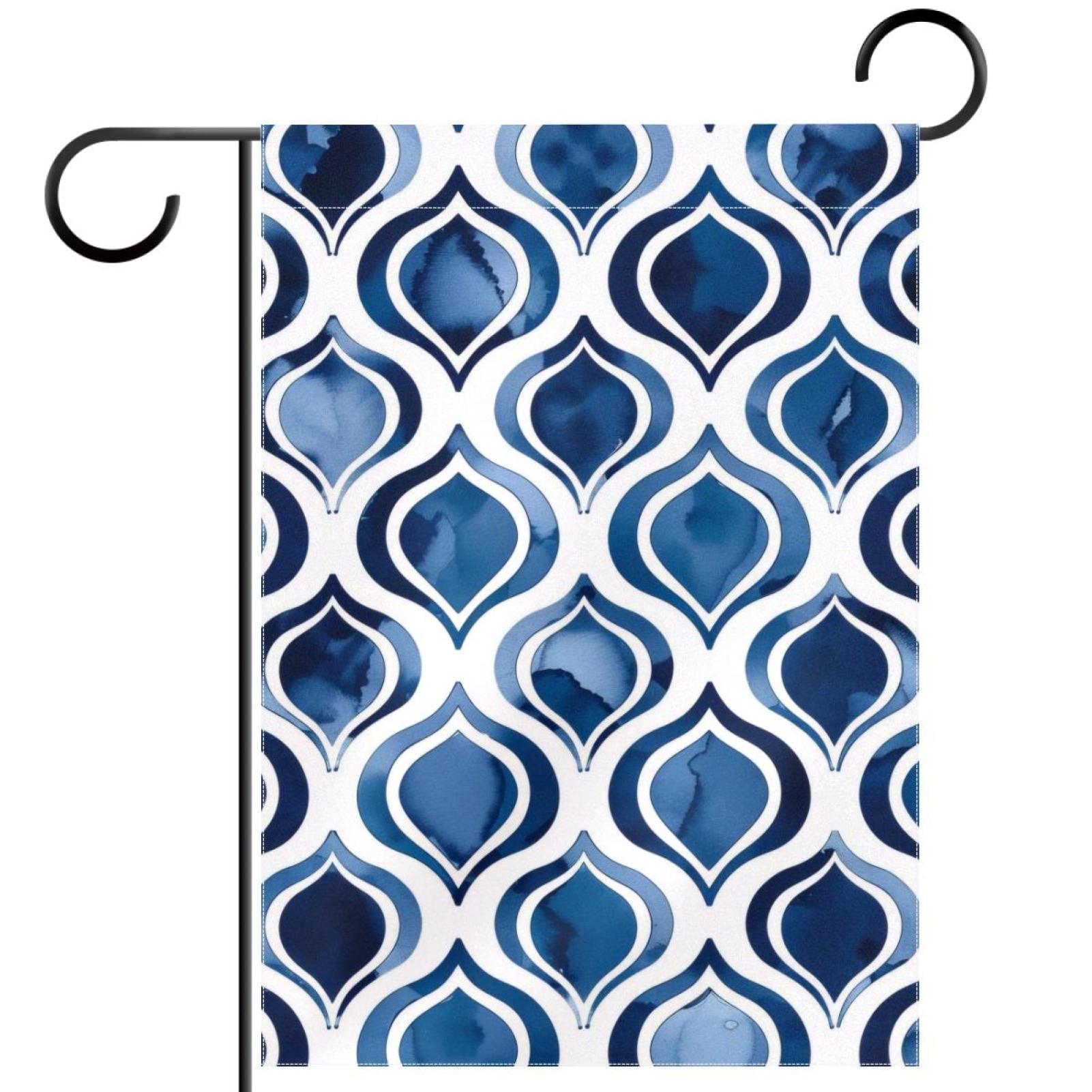 Navy Blue Abstract Texture Welcome Garden Flags, 12 x 18 Inch Double ...