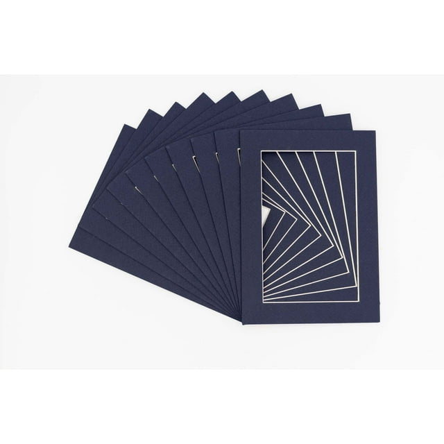 Navy Blue Acid Free 10x12 Picture Frame Mats with White Core Bevel Cut ...