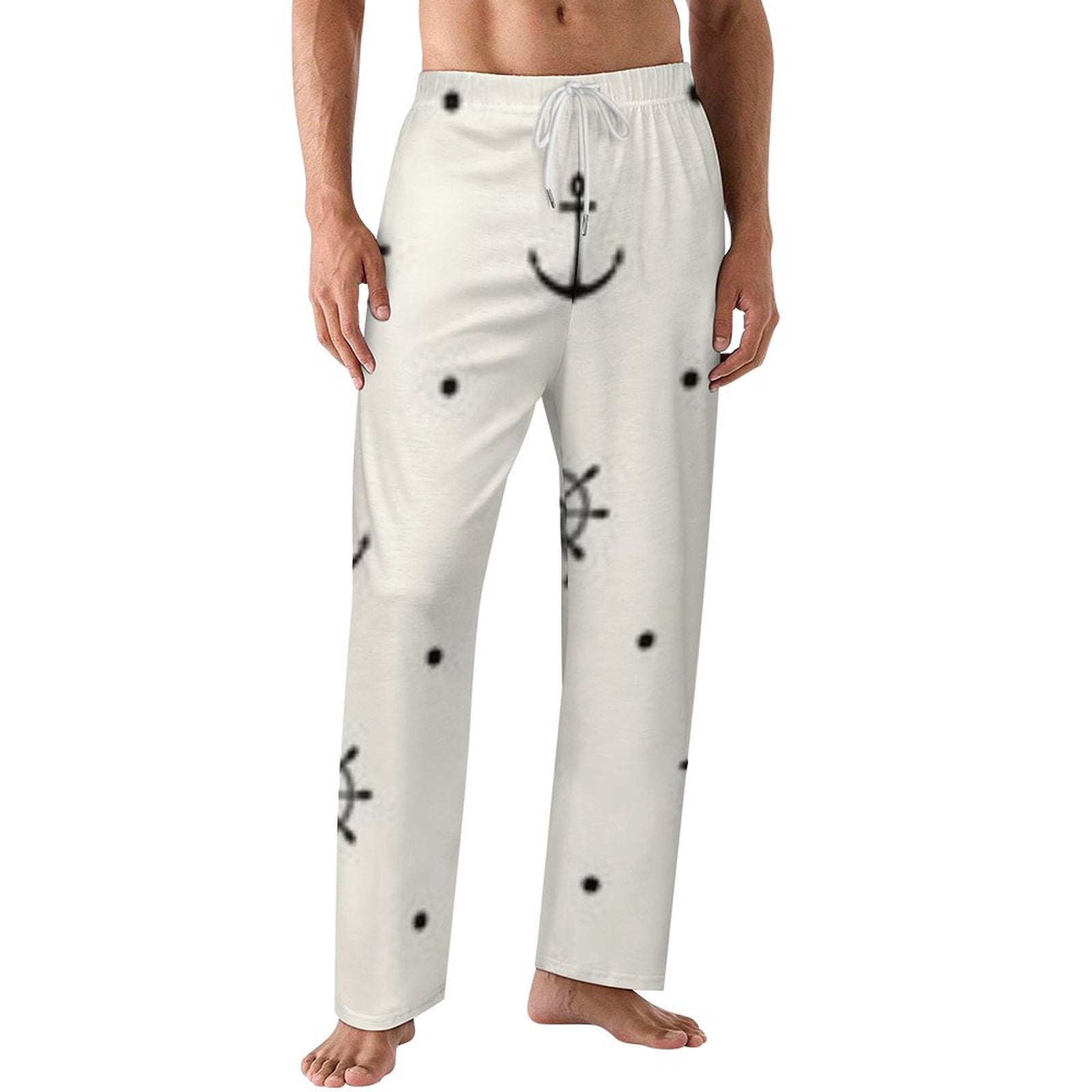 Navy Blue Anchor Mens Pajamas Pajama Pants Mens Sleepwear Lounge Sleep ...
