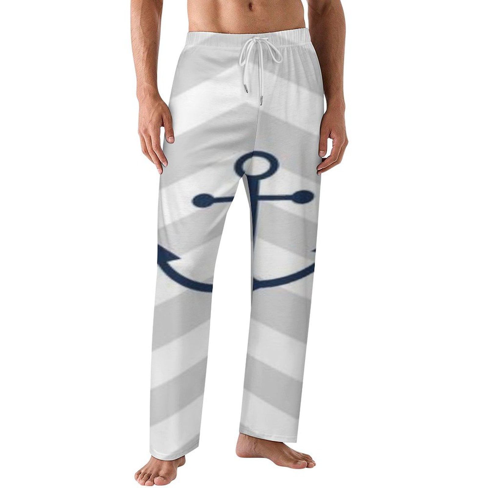 Navy Blue Anchor Mens Pajamas Pajama Pants Mens Sleepwear Lounge Sleep ...