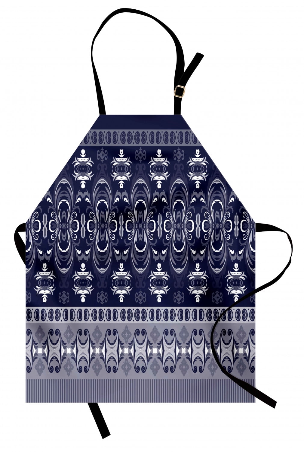 Navy Blue Apron Tribal Ehnic Style Floral Horizontal Design Image ...