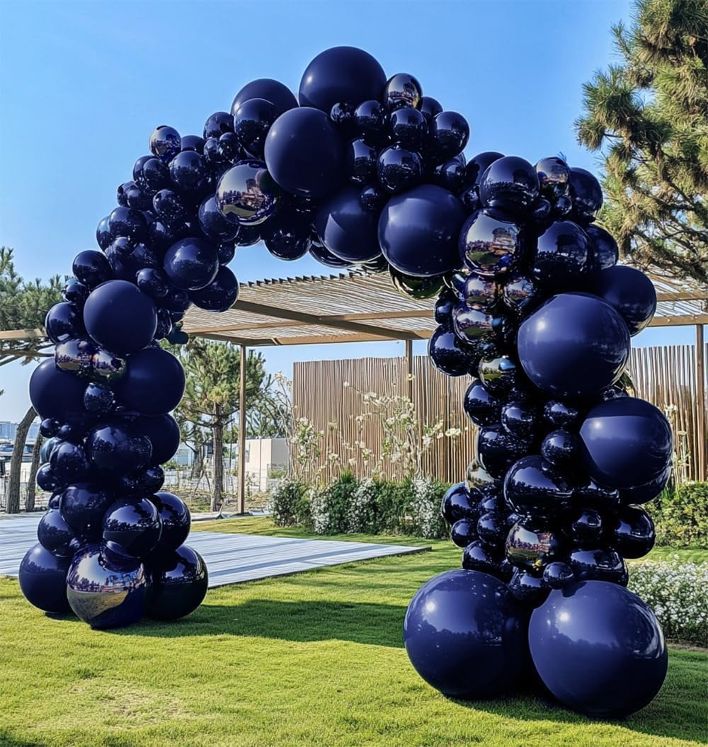 Navy Blue BalloonsTRDN Double Stuffed Dark Royal Blue Balloon Garland Different Sizes 18/12/5in ...