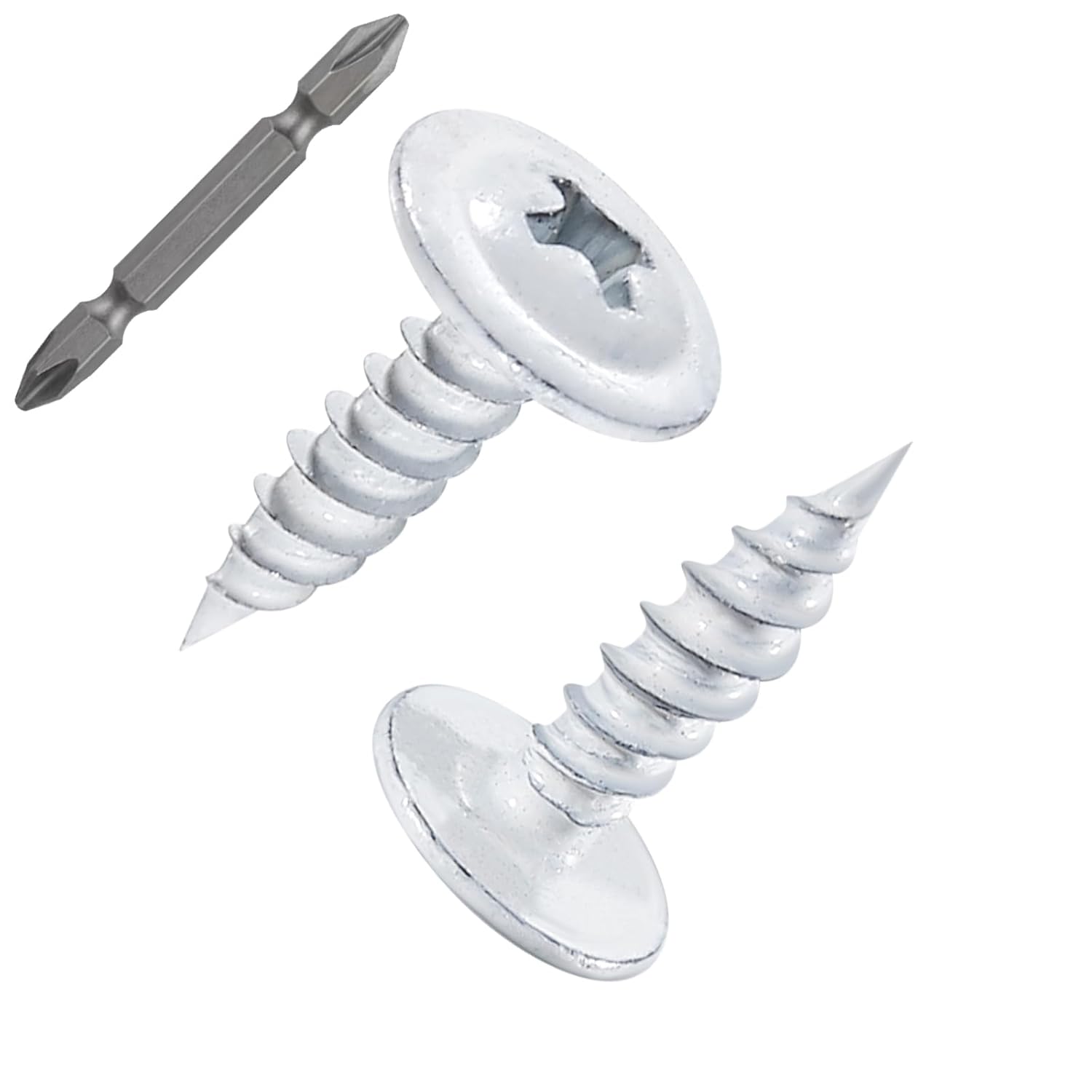 (400 pcs)#8×1/2" Phillips Truss Head Wood Screws White Iron Quick Metal ...