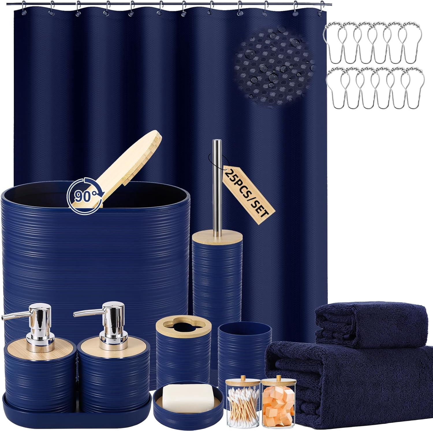 Navy Blue Bathroom Set