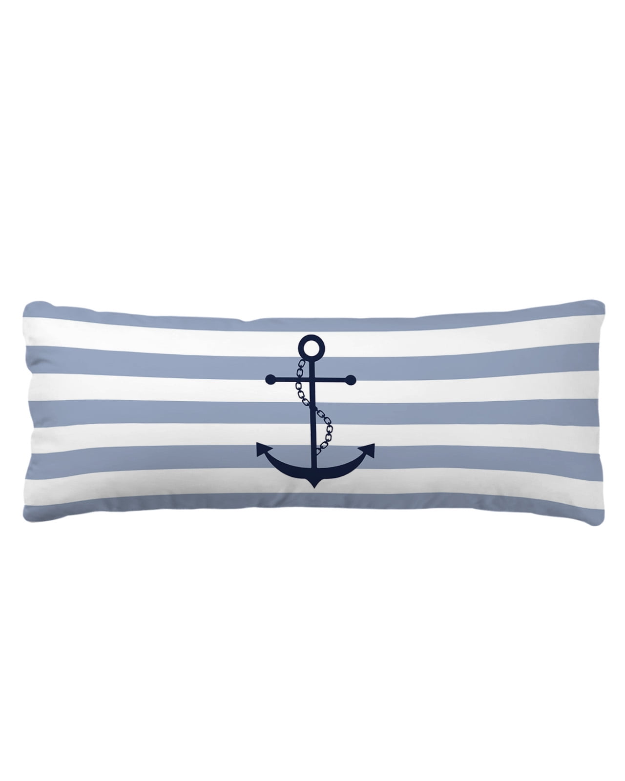 Navy Blue Beach Nautical Anchor Ocean Coastal Body Pillow Cover ...