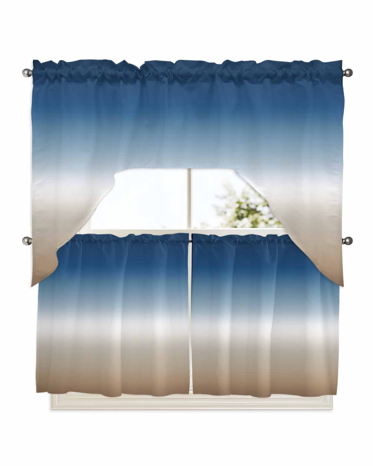 Blue And Beige Curtains