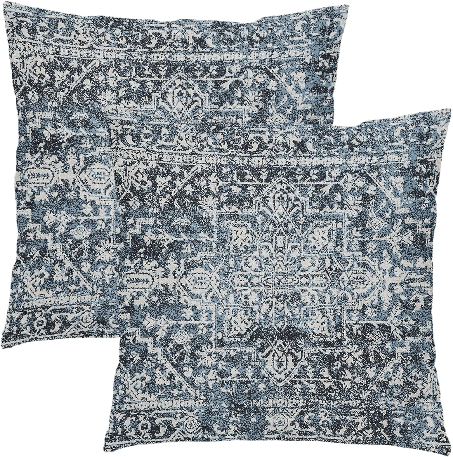 Navy Blue Boho Throw Pillow Covers 16x16 Inch Bohemian Carpet Ethnic ...
