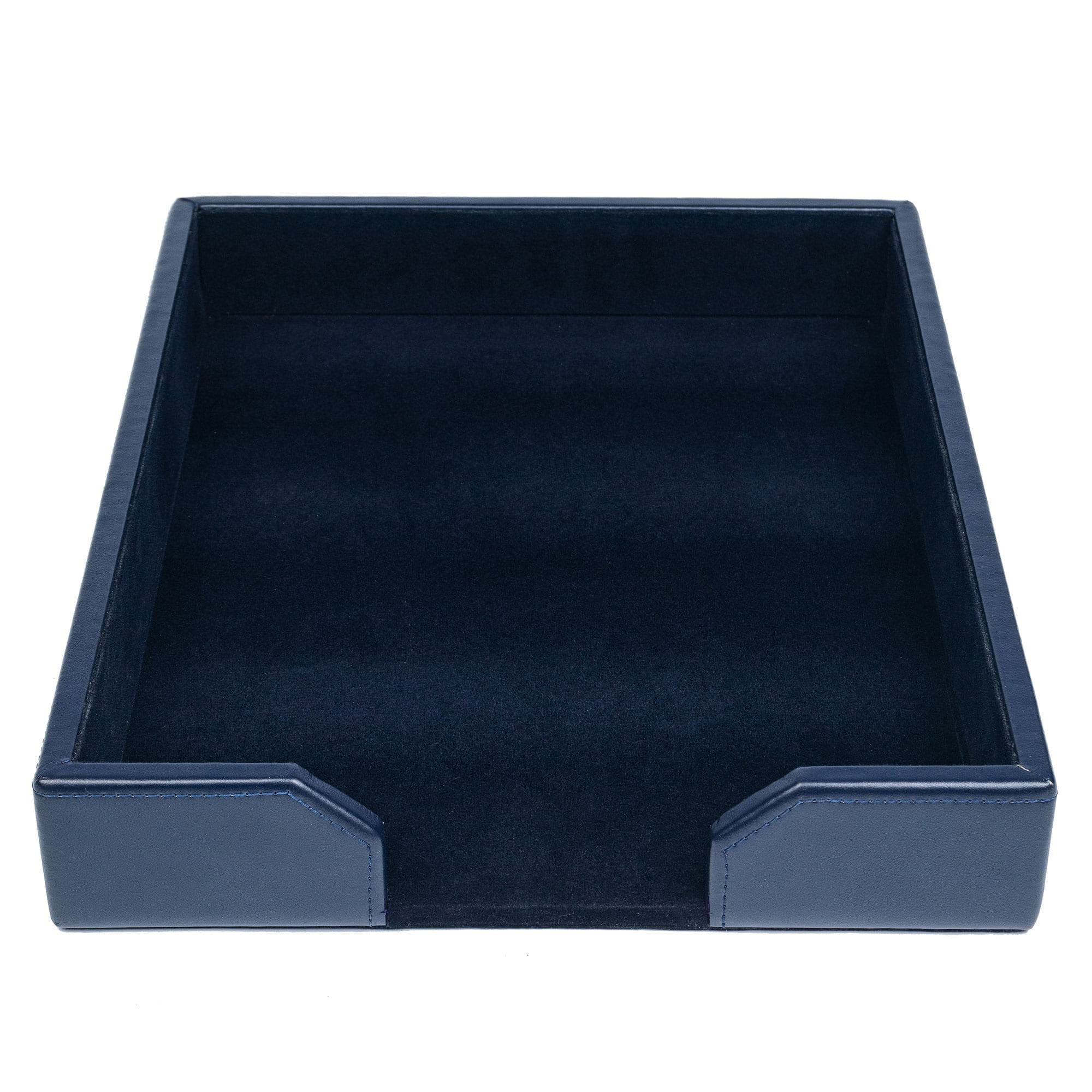 Navy Blue Bonded Leather Letter Tray - Walmart.com