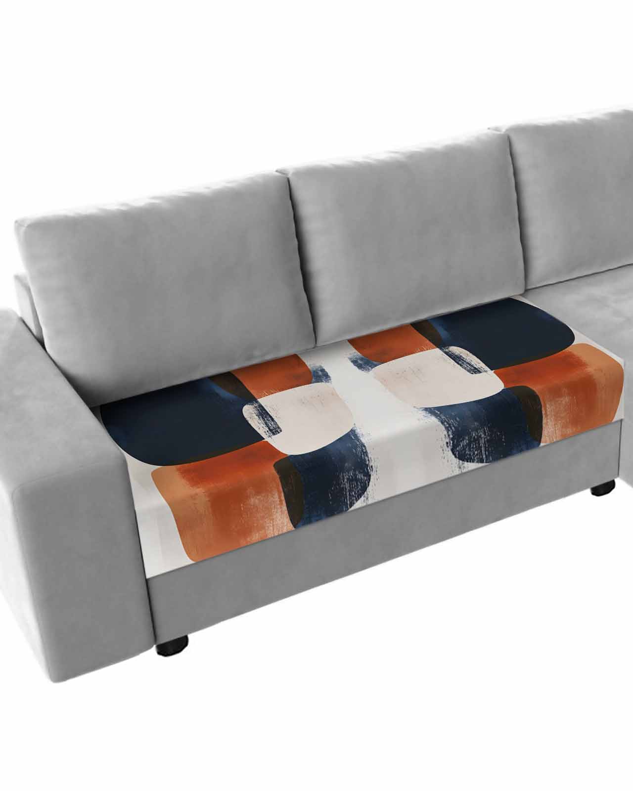 Navy Blue Brown Sofa Couch Cushion Covers Washable, Removable ...