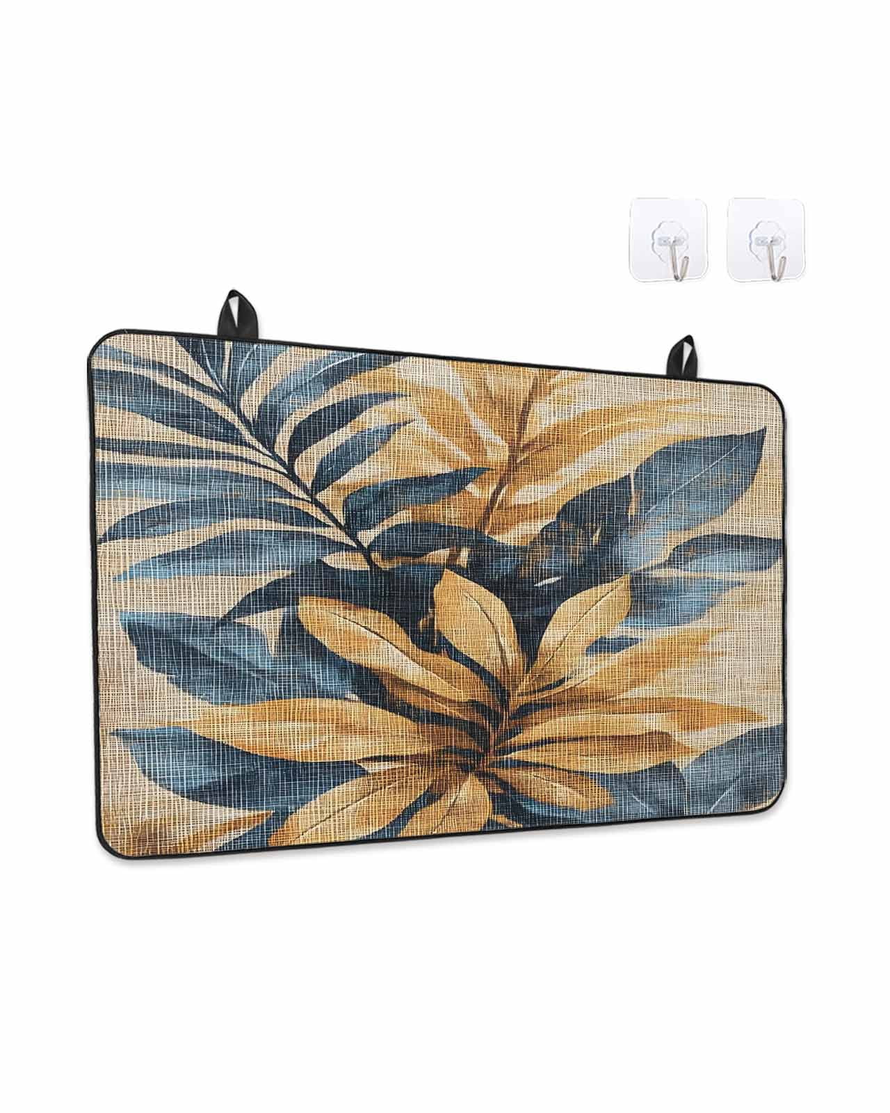 Navy Blue Brown Stove Top Covers for Electric Stove, Kitchen Glass ...