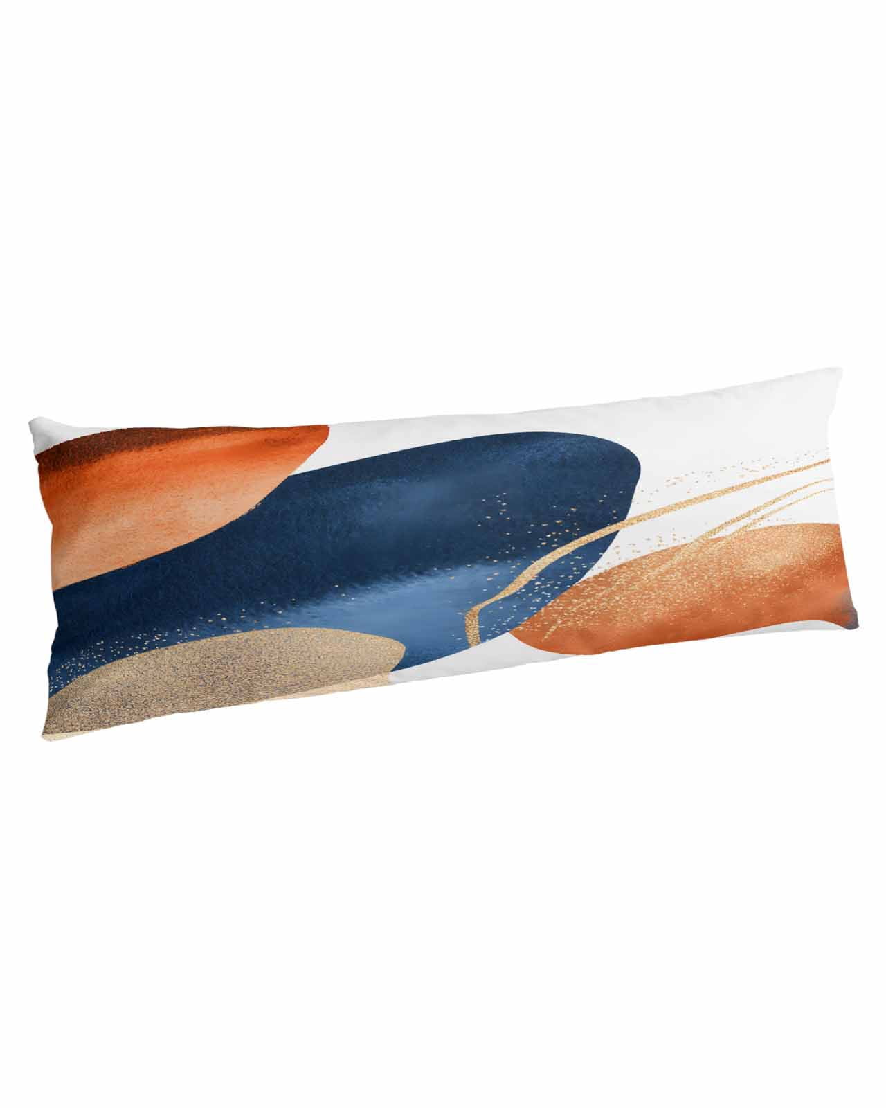 Navy Blue Burnt Orange Body Pillow Covers, Modern Retro Geometric Boho ...