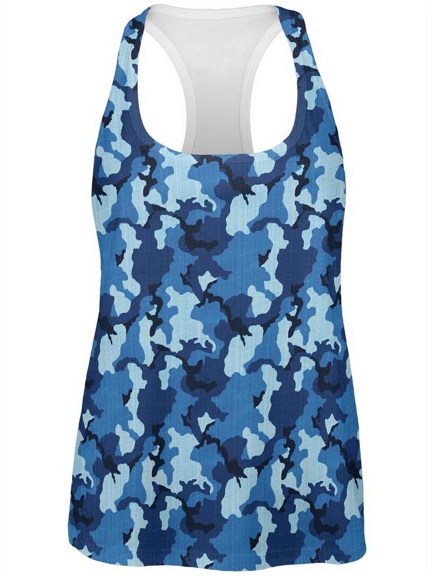 Navy Blue Camo All Over Womens Work Out Tank Top Multi SM - Walmart.com