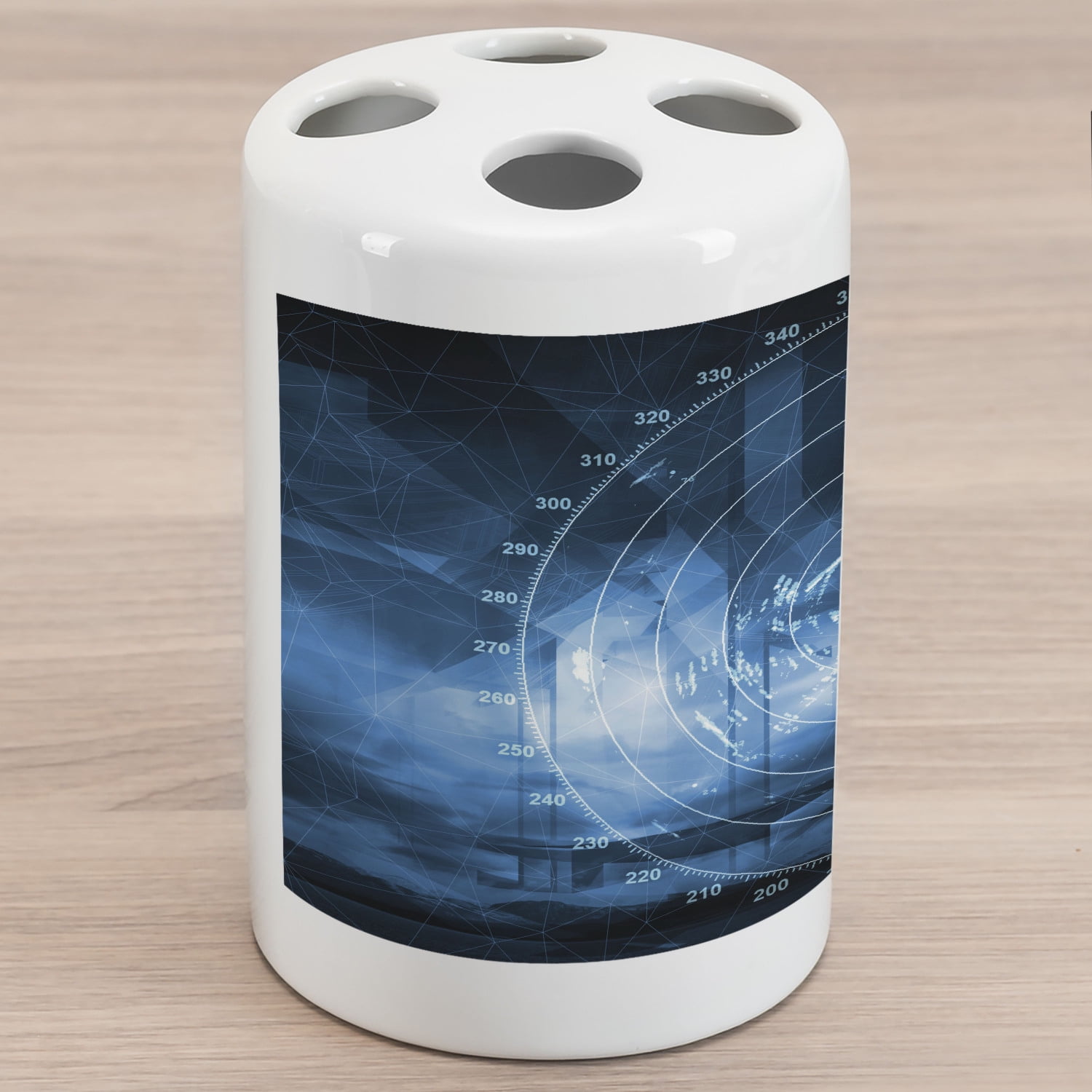 Navy Blue Ceramic Toothbrush Holder, Modern Ship with Radar Exposure in ...