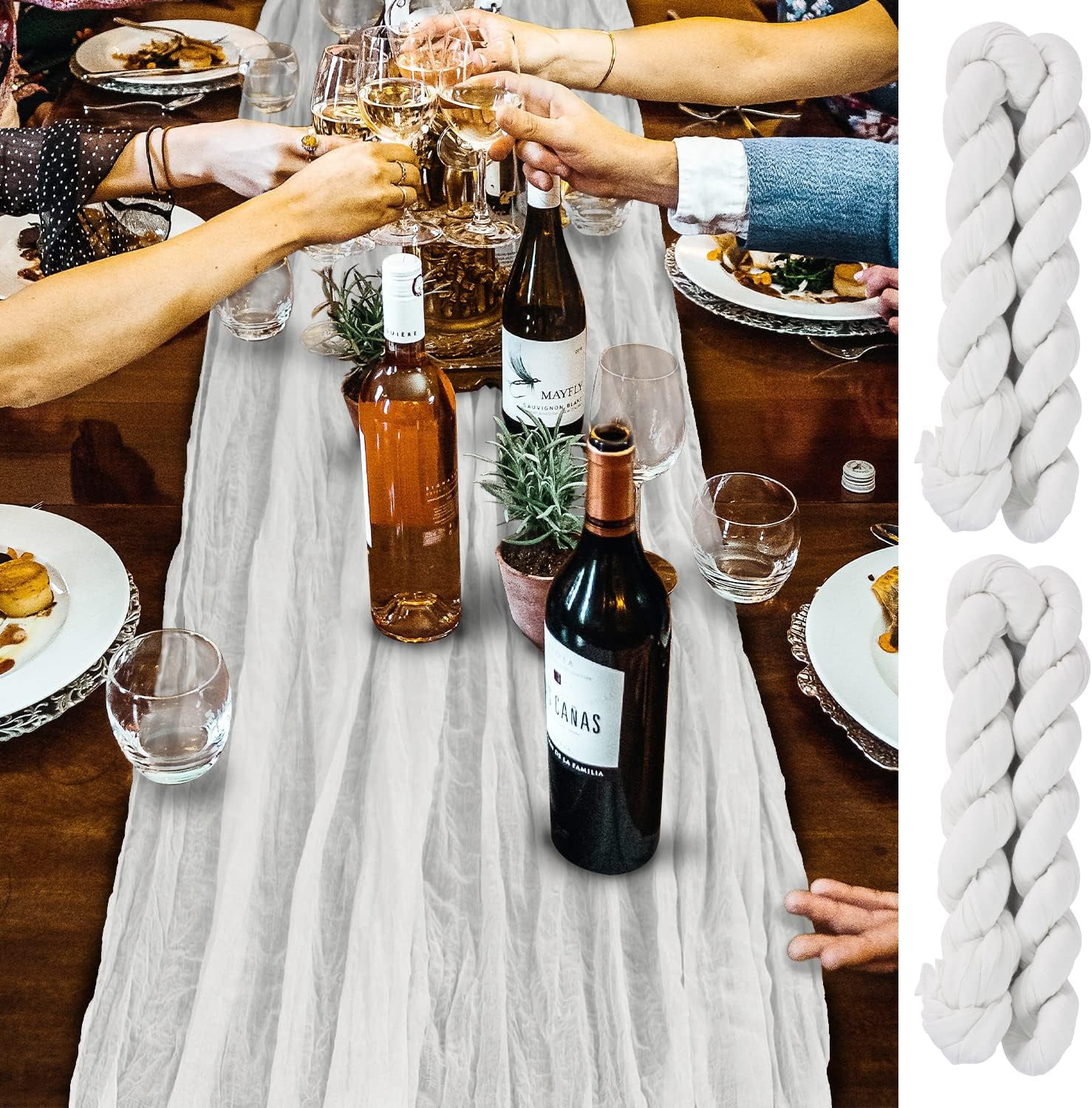 Navy Blue Cheesecloth Table Runner 3.3ft Long Gauze Table Runner Rustic ...