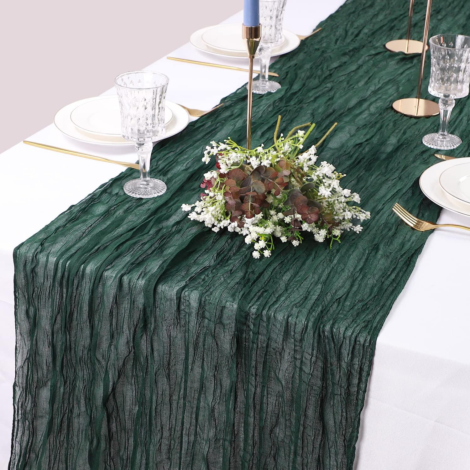 Navy Blue Cheesecloth Table Runner 3.3ft Long Gauze Table Runner Rustic ...