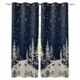 Navy Blue Christmas Blackout Curtains 39 Inches Long, Christmas Tree ...