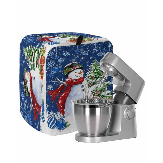 Navy Blue Christmas Stand Mixer Dust Cover with Storage Pocket ...