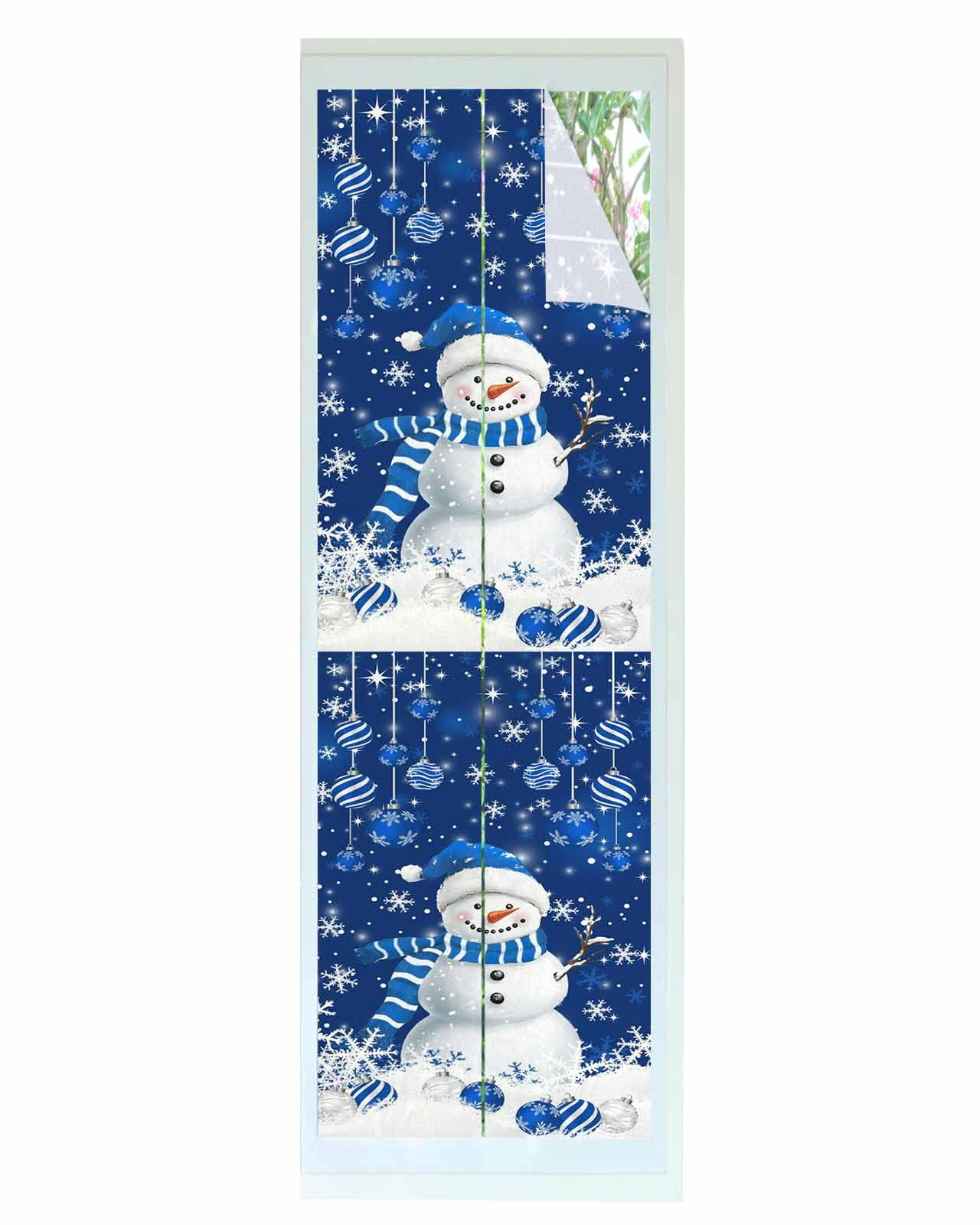 Navy Blue Christmas Window Privacy Film Stained Glass Window Film ...