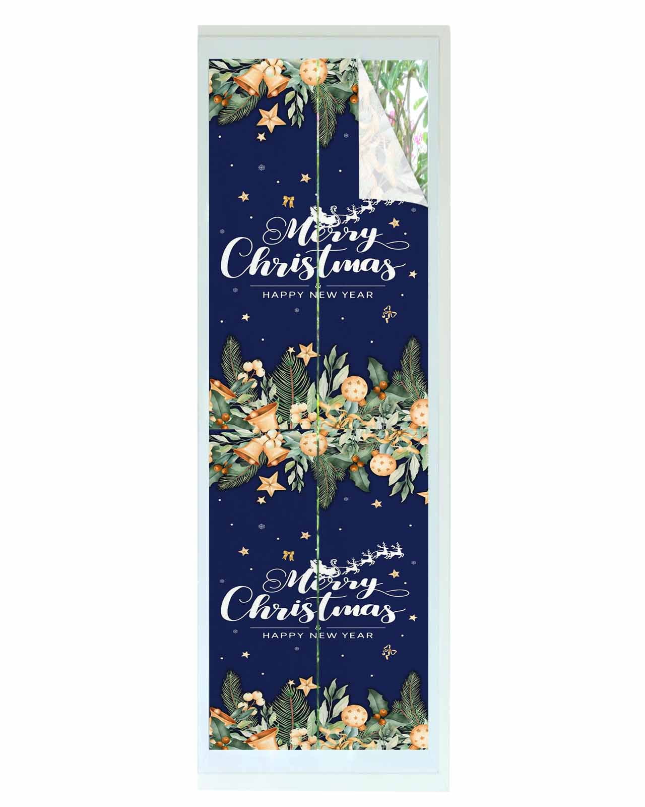 Navy Blue Christmas Window Privacy Film Stained Glass Window Film ...