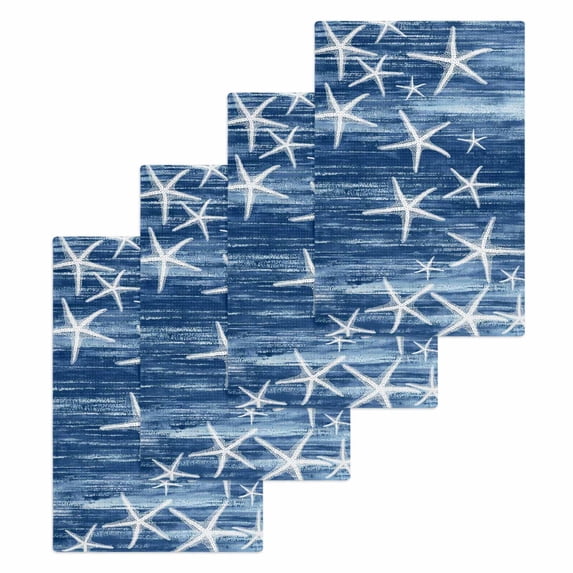Navy Blue Coastal Kitchen Dish Towels for Drying Dishes Set of 4 ...