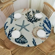 Serafina Home Summer Coastal Ocean Flannel Backed Vinyl Tablecloths ...
