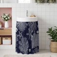 Navy Blue Coastal Small Sink Skirt 10''x11'', Starfish Coral Summer ...