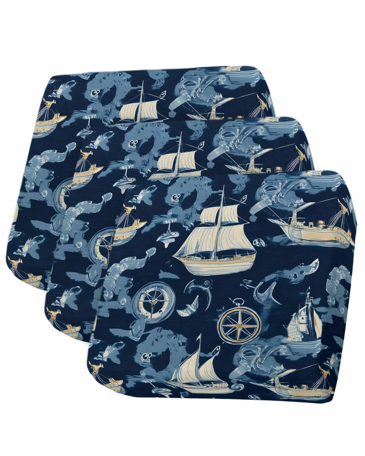 Navy Blue Coastal Sofa Couch Cushion Covers Washable, Removable ...