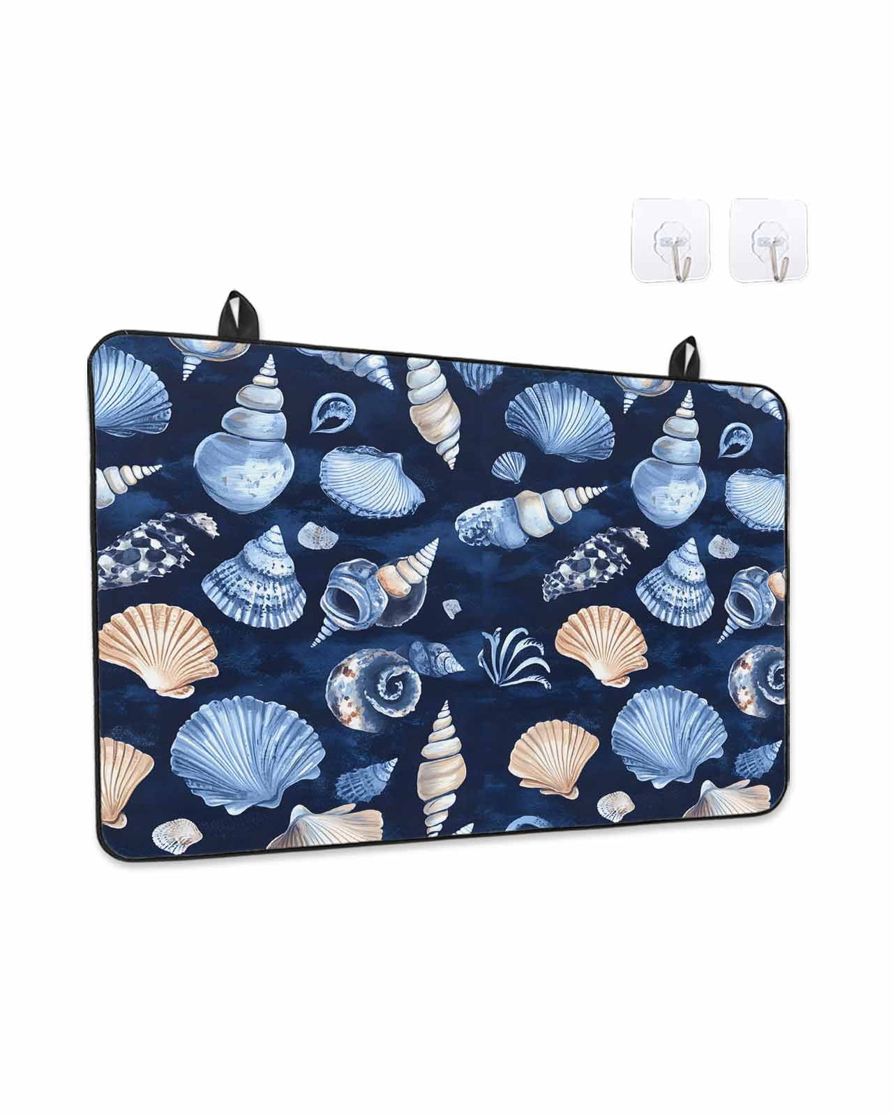 Navy Blue Coastal Stove Top Covers for Electric Stove, Kitchen Glass ...