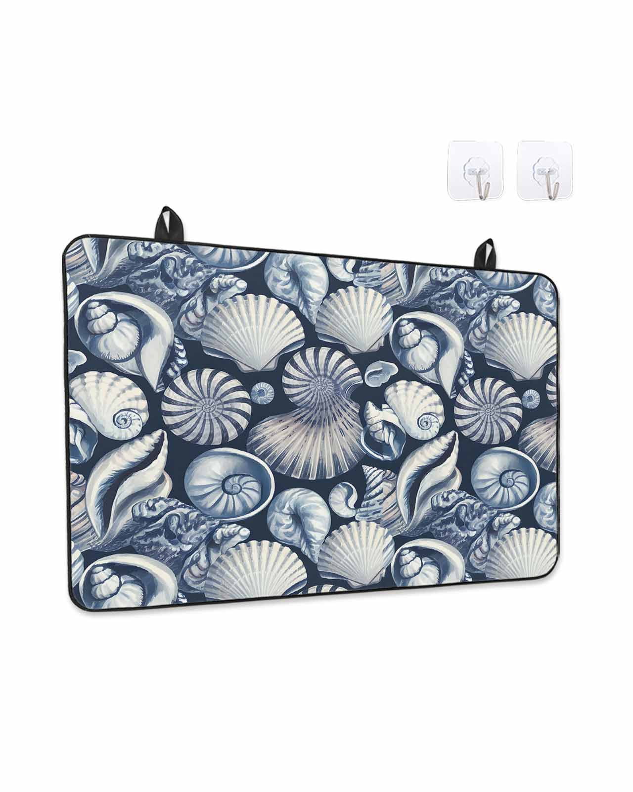 Navy Blue Coastal Stove Top Covers for Electric Stove, Kitchen Glass ...