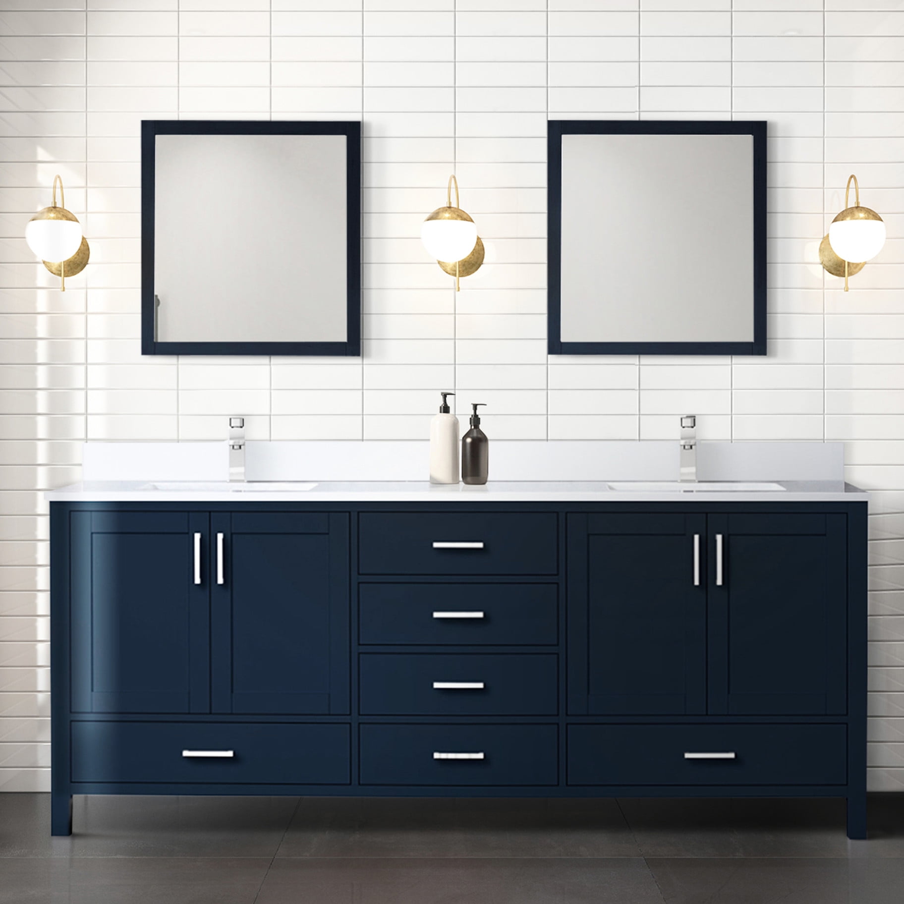 Navy Blue Color | Quartz Surface | Bathroom Design - Walmart.com