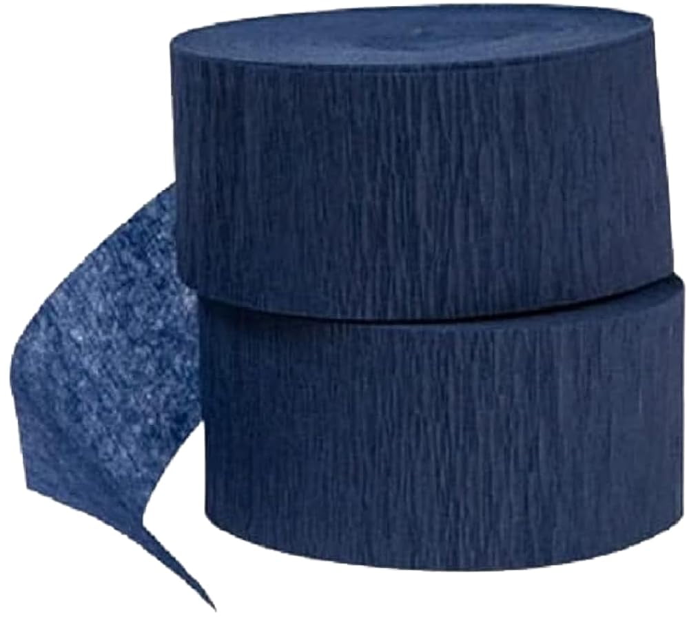 Navy Blue Crepe Paper Streamers (2 Pack), 145 Feet Total, Made in USA ...