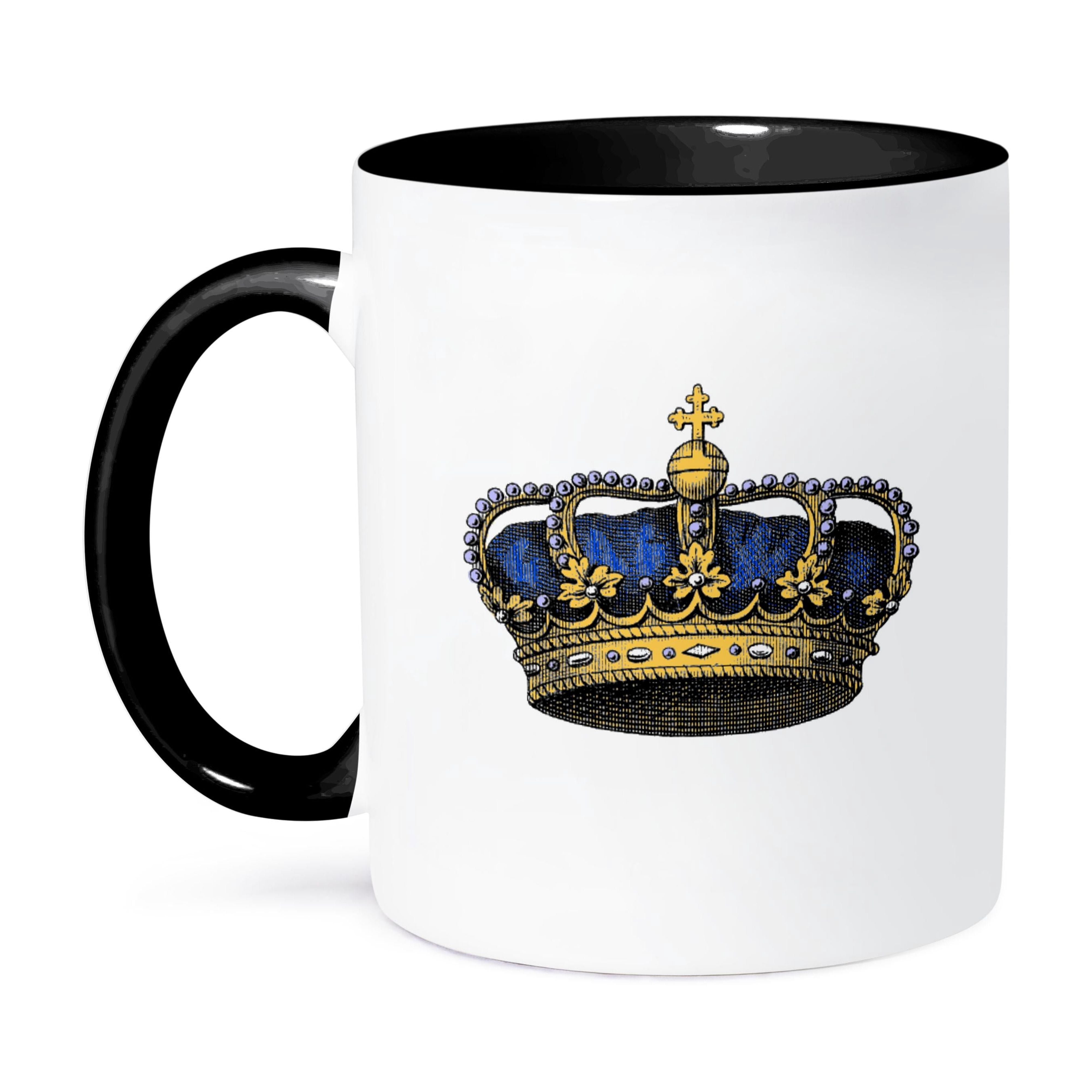 3dRose, Navy Blue Crown - Vintage art - royal - royalty - gold kings or ...