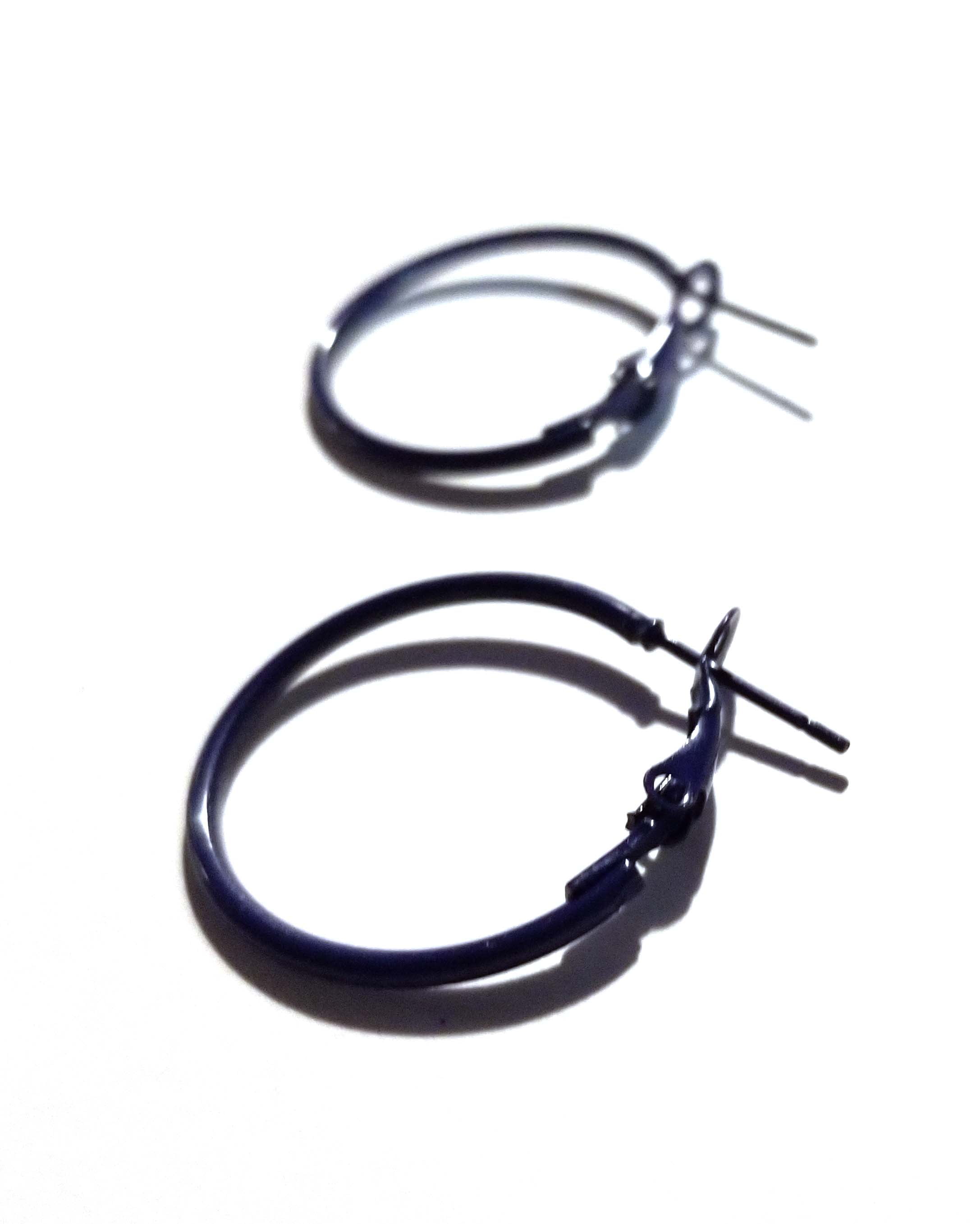 Navy Blue Dark Blue Hoop Earrings Simple Thin Hoops 2.25 inch - Walmart.com