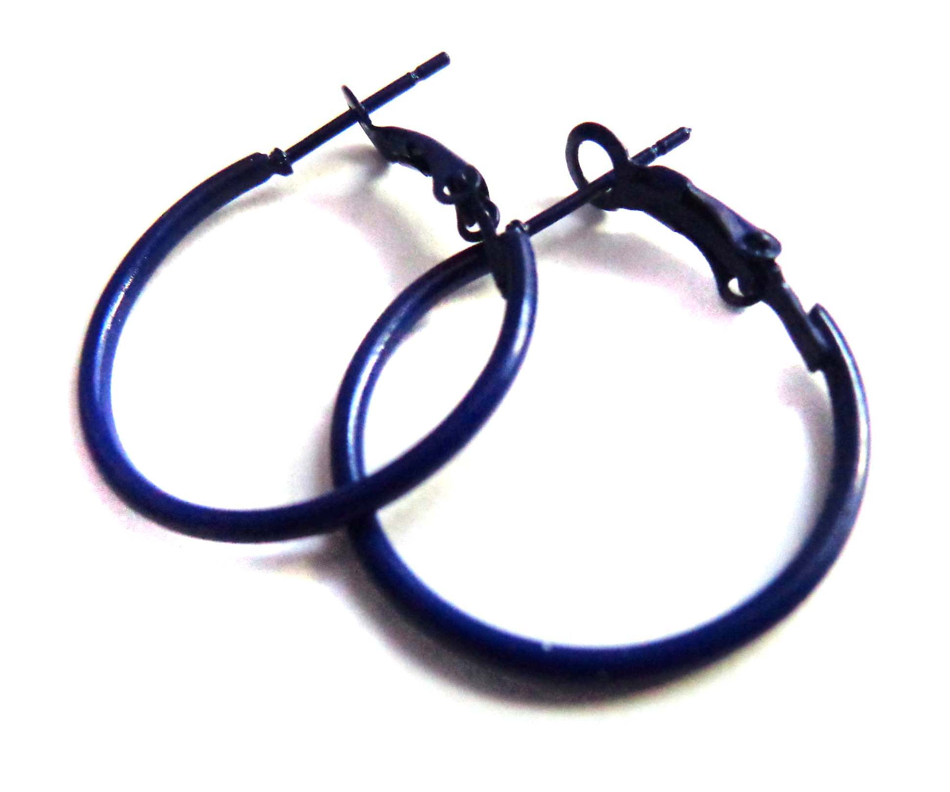 Navy Blue Dark Blue Hoop Earrings Simple Thin Hoops 2 inch - Walmart.com