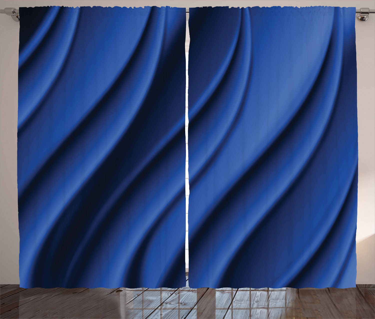 Ambesonne Abstract Curtains 2 Panel Set, Digital Ocean Waves, 108" x 90 ...