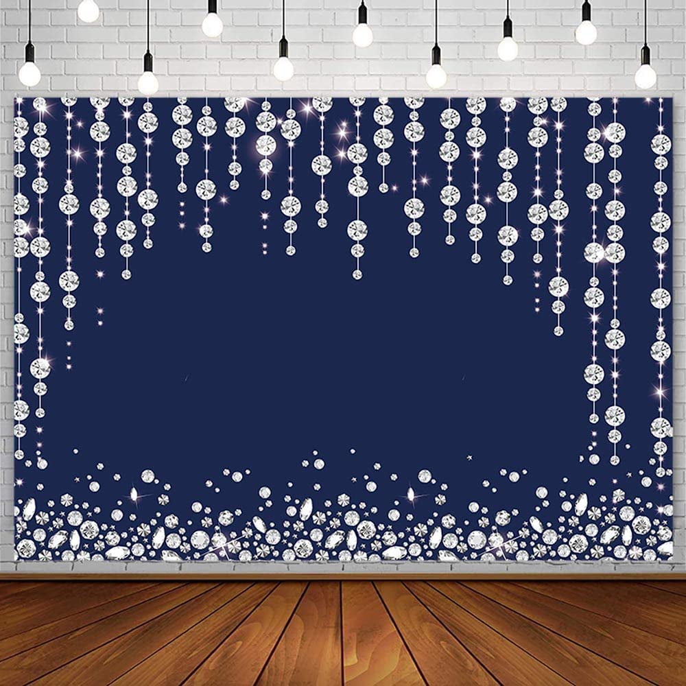 Navy Blue Diamonds Curtain Backdrop for Photography Birthday Party ...
