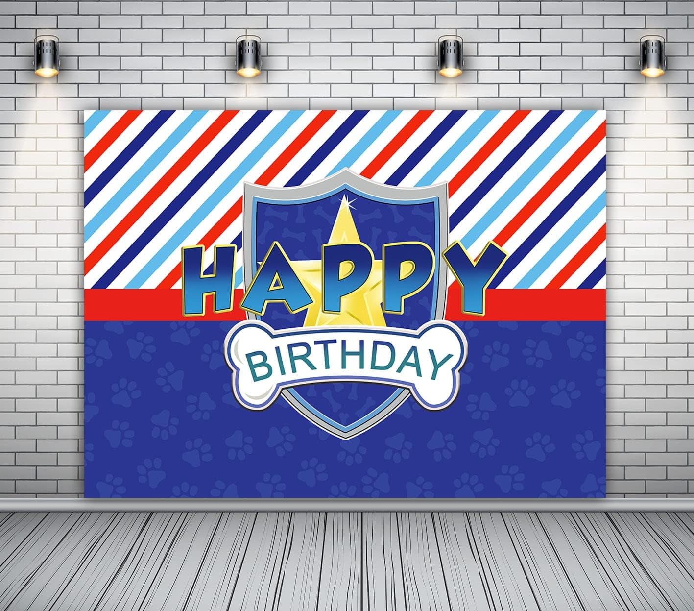 Navy Blue Dog Paw Happy Birthday Photography Background Baby Show Boy ...