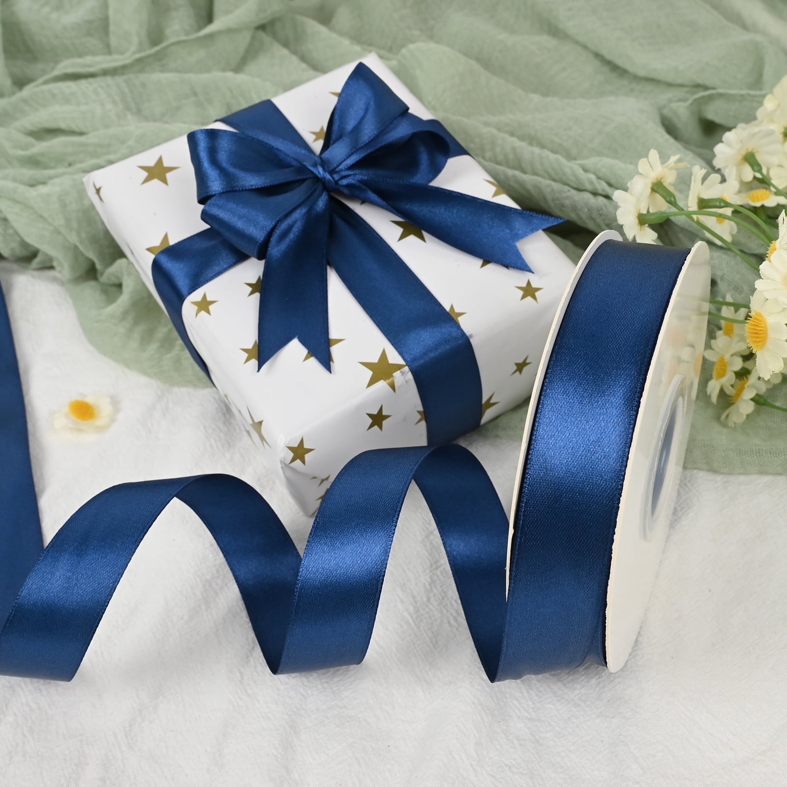 Navy Blue Double Face Satin Ribbon 7/8 Inch X 50 Yards - Walmart.com