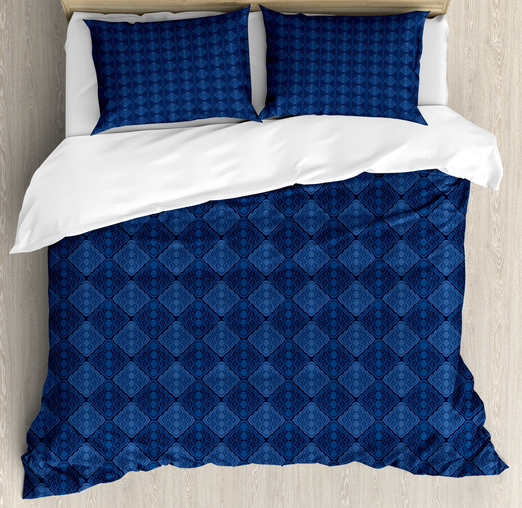 Navy Blue Duvet Cover Set, Nautical Colored Continuous Demonstration of ...