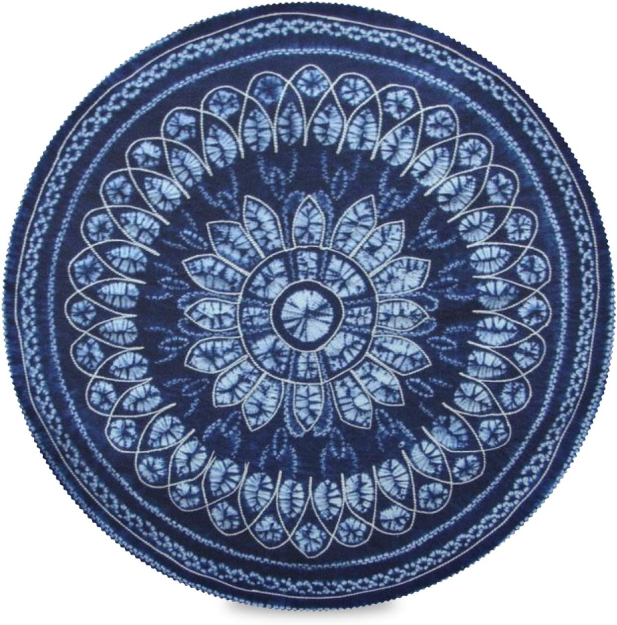 Navy Blue Elastic Fitted Edged Round Tablecloth Waterproof Anti-Shrink ...