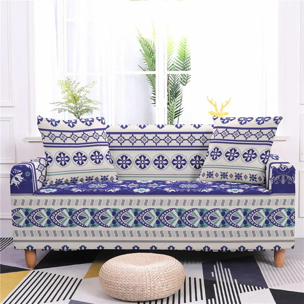 Navy Blue Exotic Amorous Feelings Bohemian Ethnic Style Sofa Cover Sofa ...
