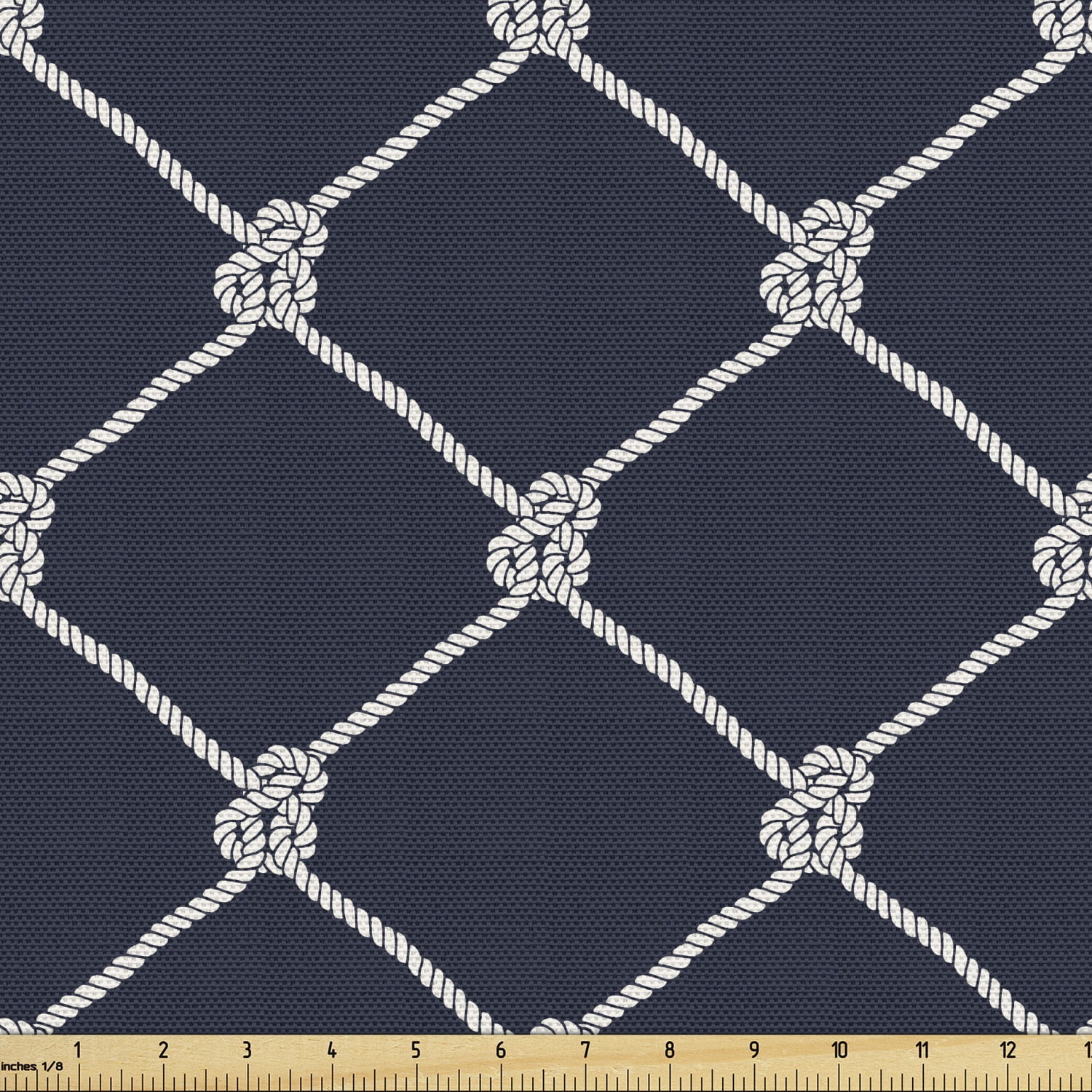 Ambesonne Marine Fabric by the Yard Upholstery, Classic Nautical Sea ...