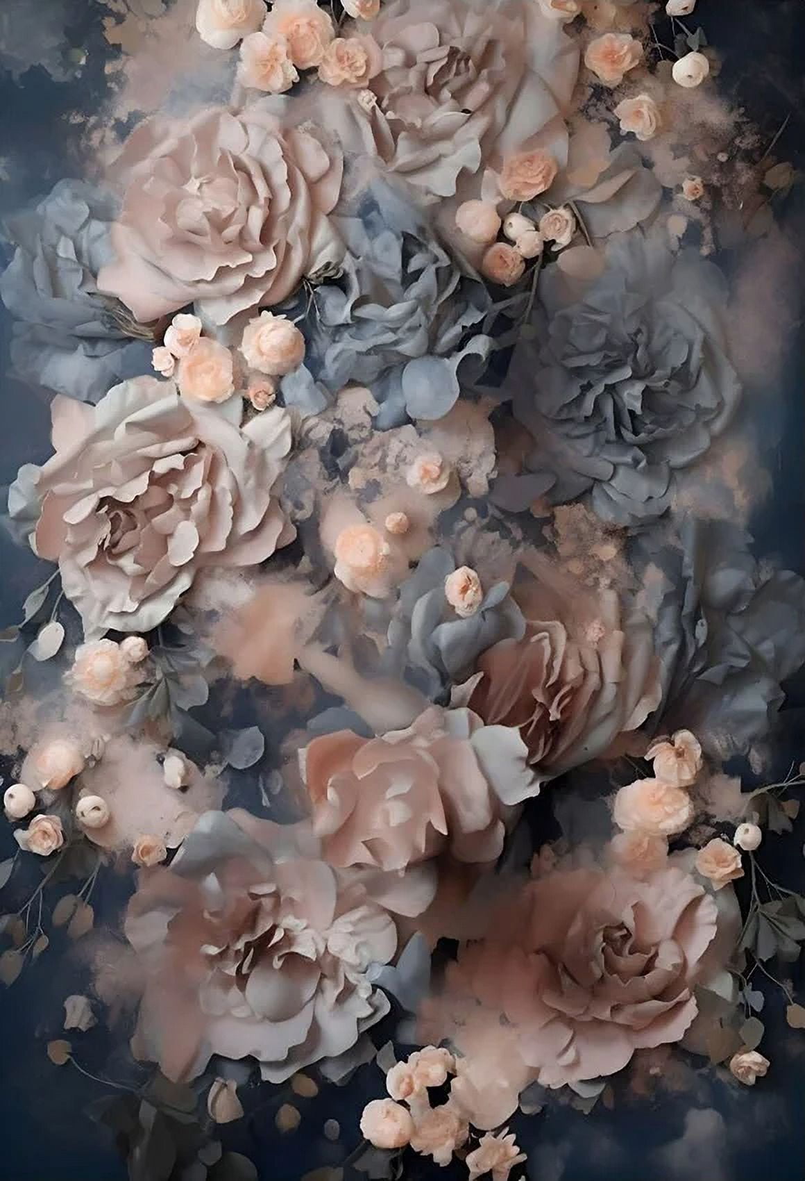 Navy Blue Floral Texture Adult Birthday Wedding Maternity Portrait r ...
