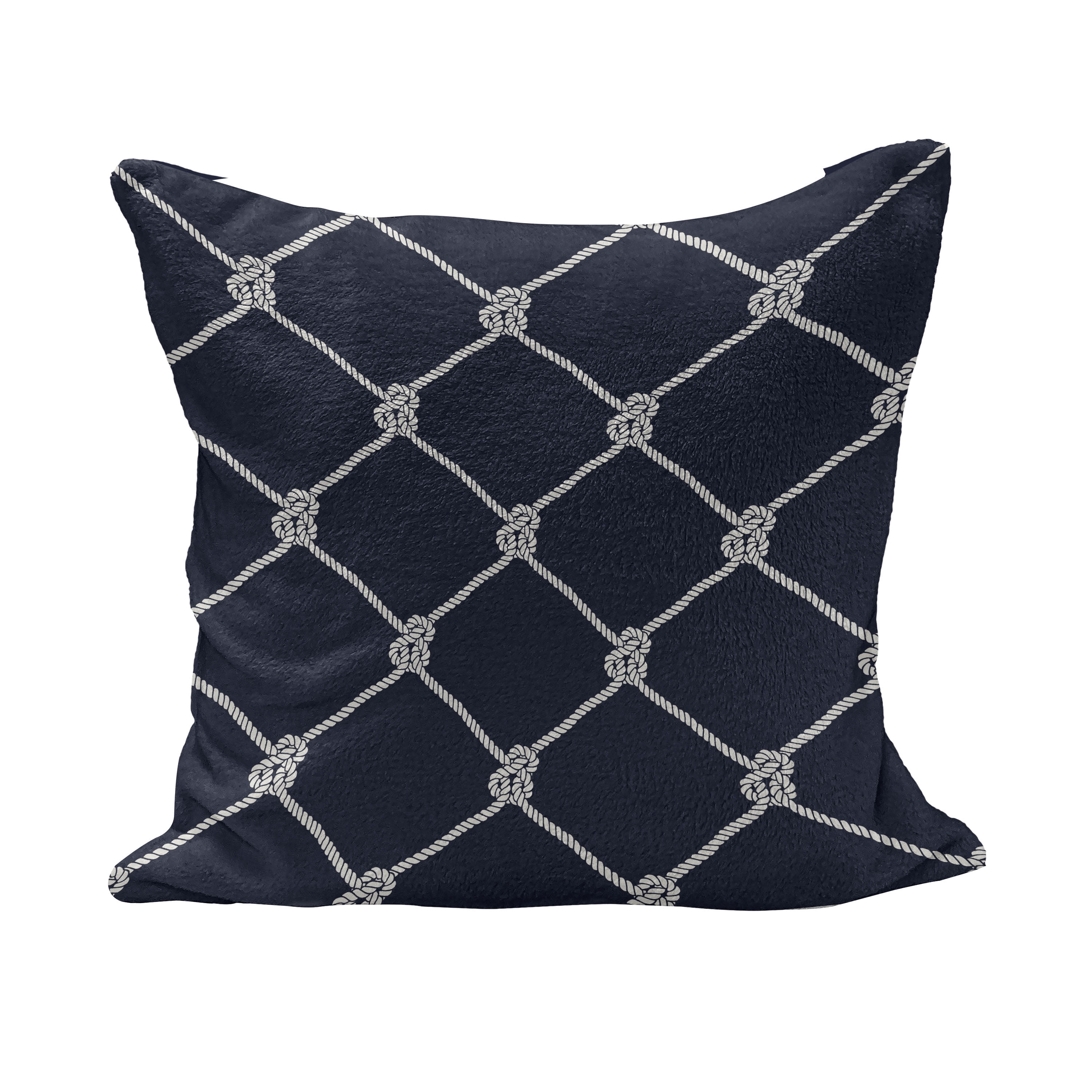 Navy Blue Fluffy Throw Pillow Cushion Cover, Navy Sea Yacht Theme Cool ...
