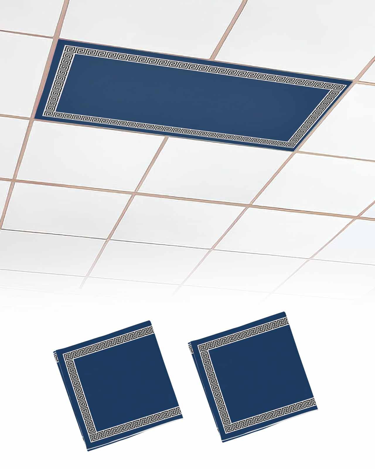 Navy Blue Fluorescent Light Covers for Ceiling Lights 4x2 feet,2 Pack ...