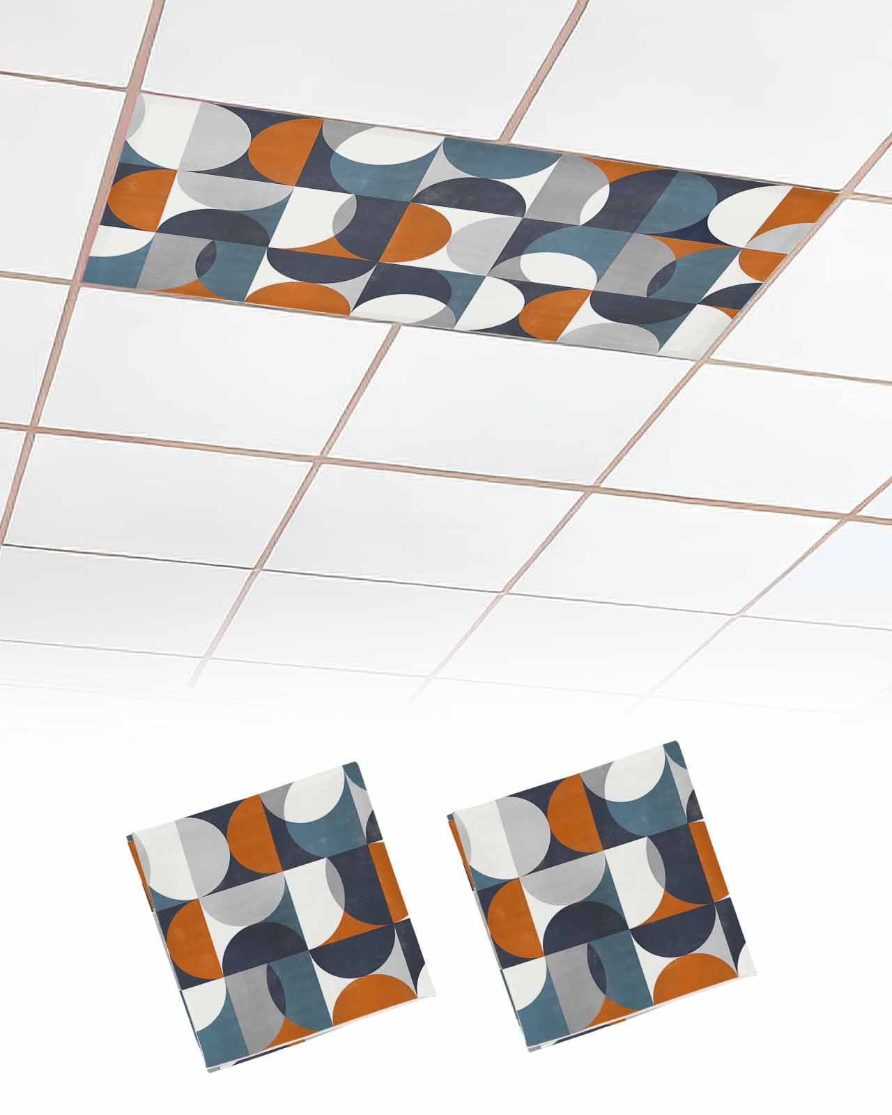 Navy Blue Fluorescent Light Covers for Ceiling Lights 4x2 feet,2 Pack ...