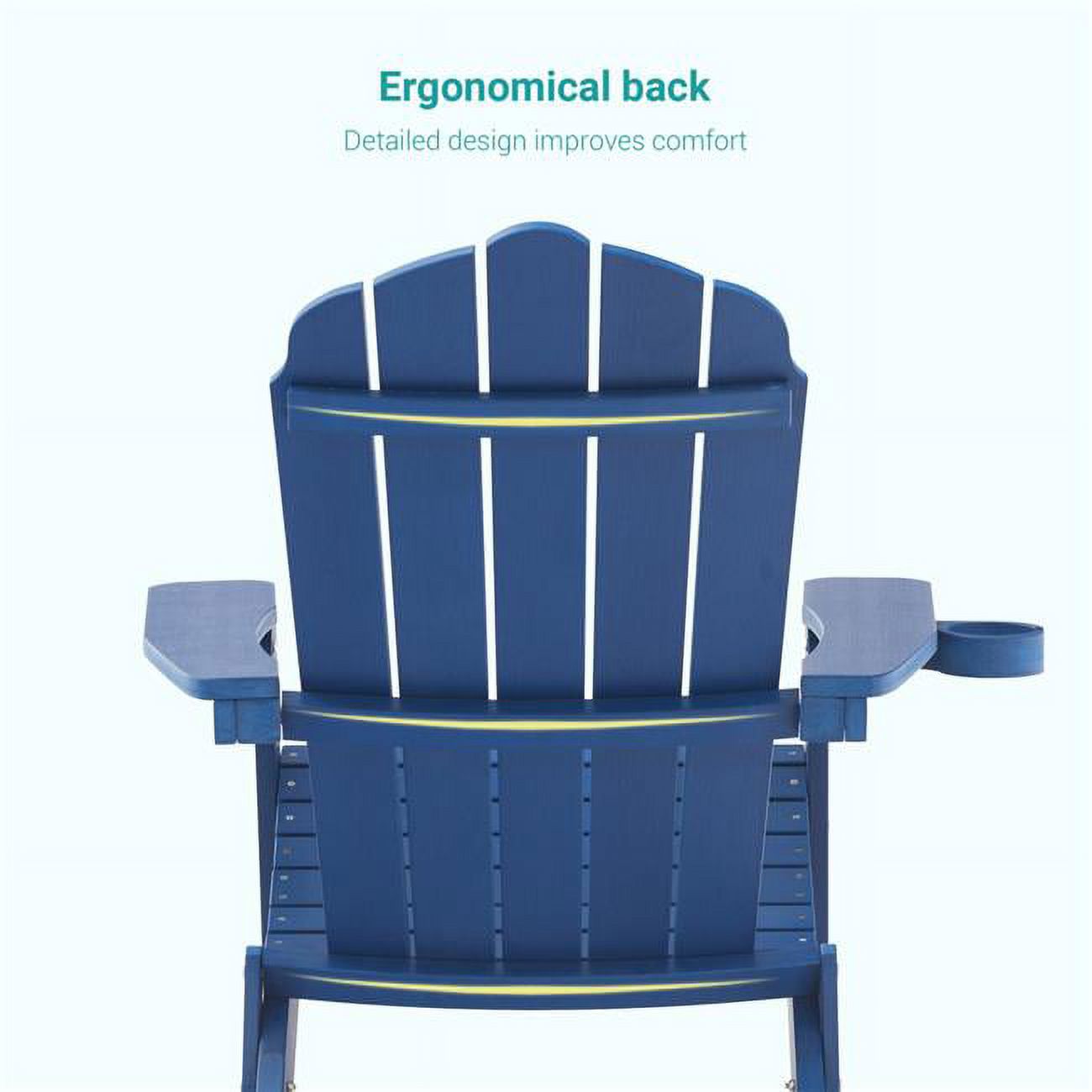 Navy Blue Folding Plastic Outdoor Adirondack Chair Patio Fire Pit Chair ...
