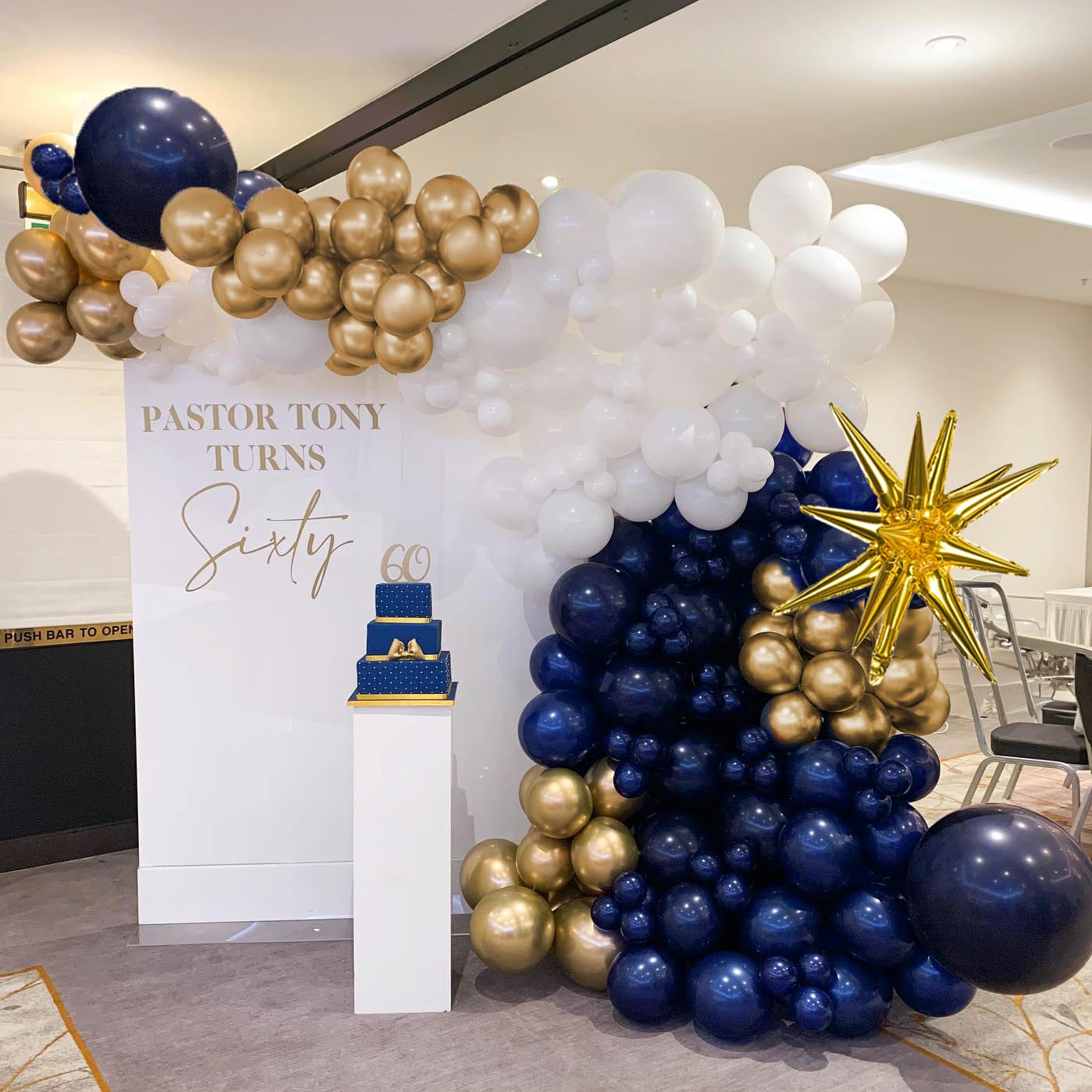 Navy Blue Gold Balloon STF9 Garland Kit 137Pcs Dark Royal Blue Gold White Globos Crown Balloon ...